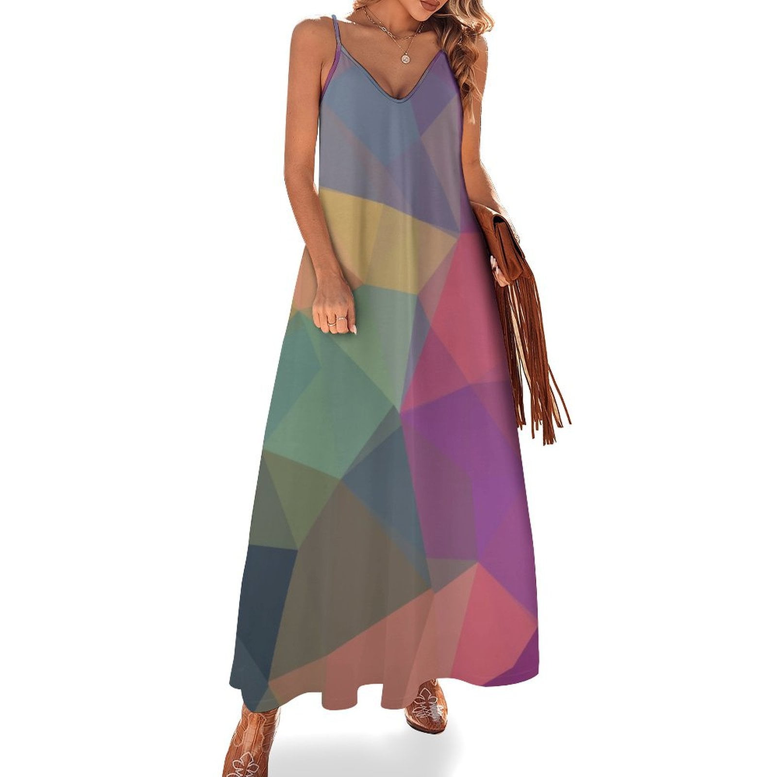 Colorful Polygon Sleeveless Dress Beach Outfits for Women Luxury Dress Dress Women Party Dresses ...