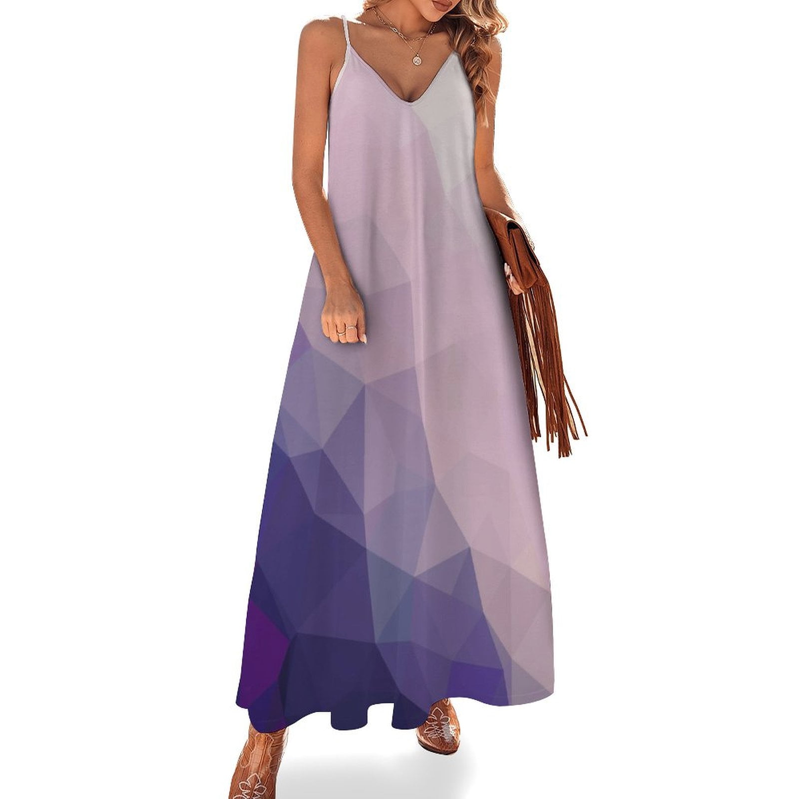 Colorful Polygon Sleeveless Dress Summer Outfits for Women 2025 Elegant ...