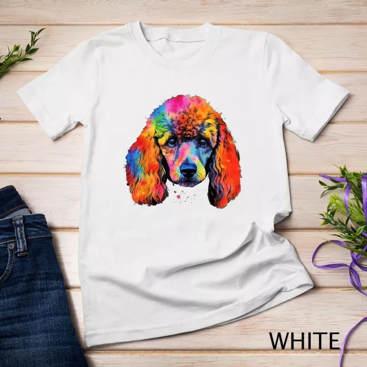 Colorful Pop Art Poodle Lover Portrait Unisex S-5XL T-Shirt Birthday ...