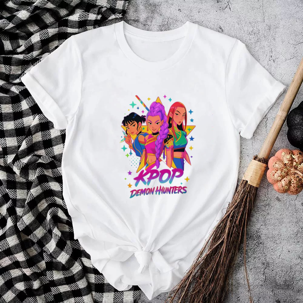 Colorful Pop Inspired Cartoon Characters Unisex T-Shirt Retro Anime ...