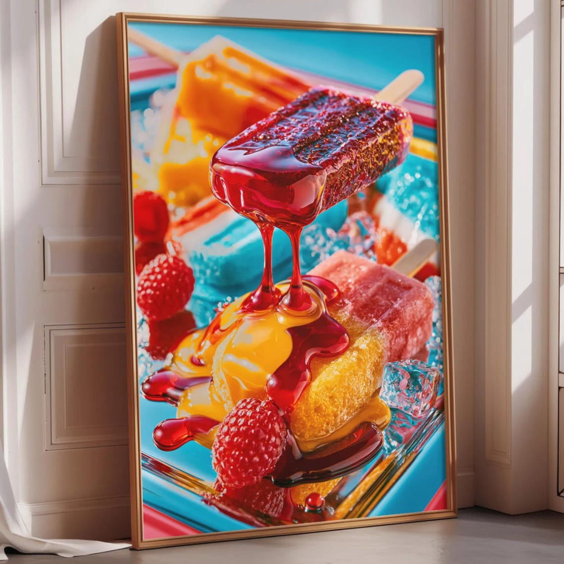 Colorful Popsicle Wall Art Print, Retro Summer Diner, Vibrant Food ...