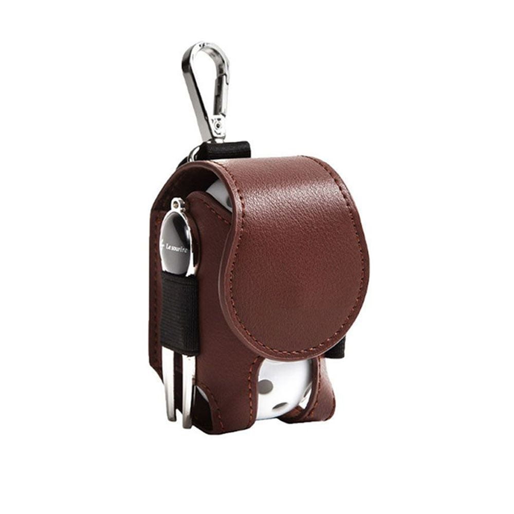 Colorful Portable PU Leather Golf TEE Case Storage Golf Ball Bag Waist ...