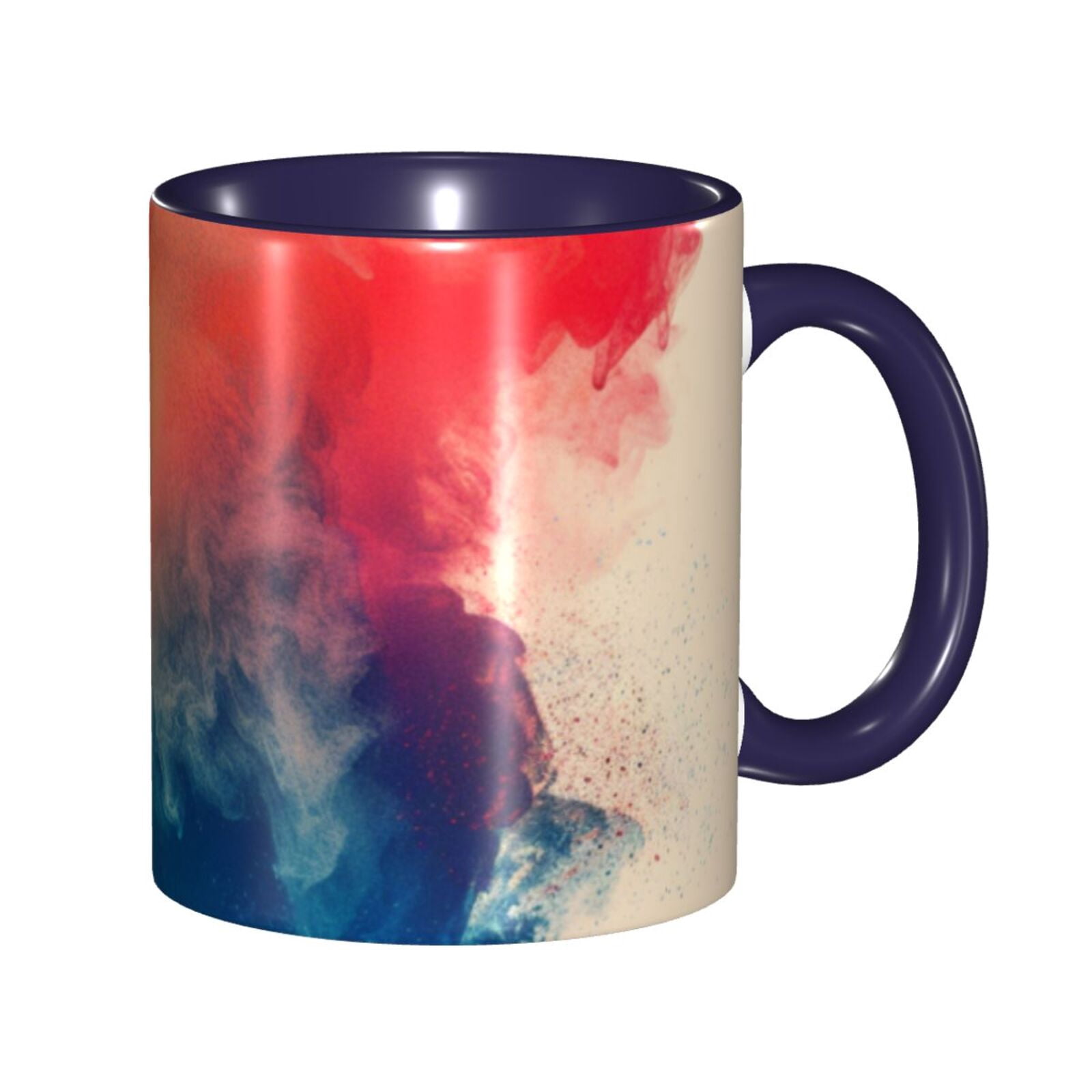 Colorful Powder Coffee Mug Fun Custom Ceramic Mugs 11oz Navy Blue ...