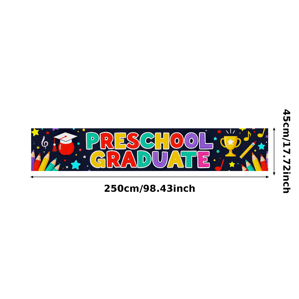 Colorful Preschool Graduate Theme Banner Background Party Decors ...