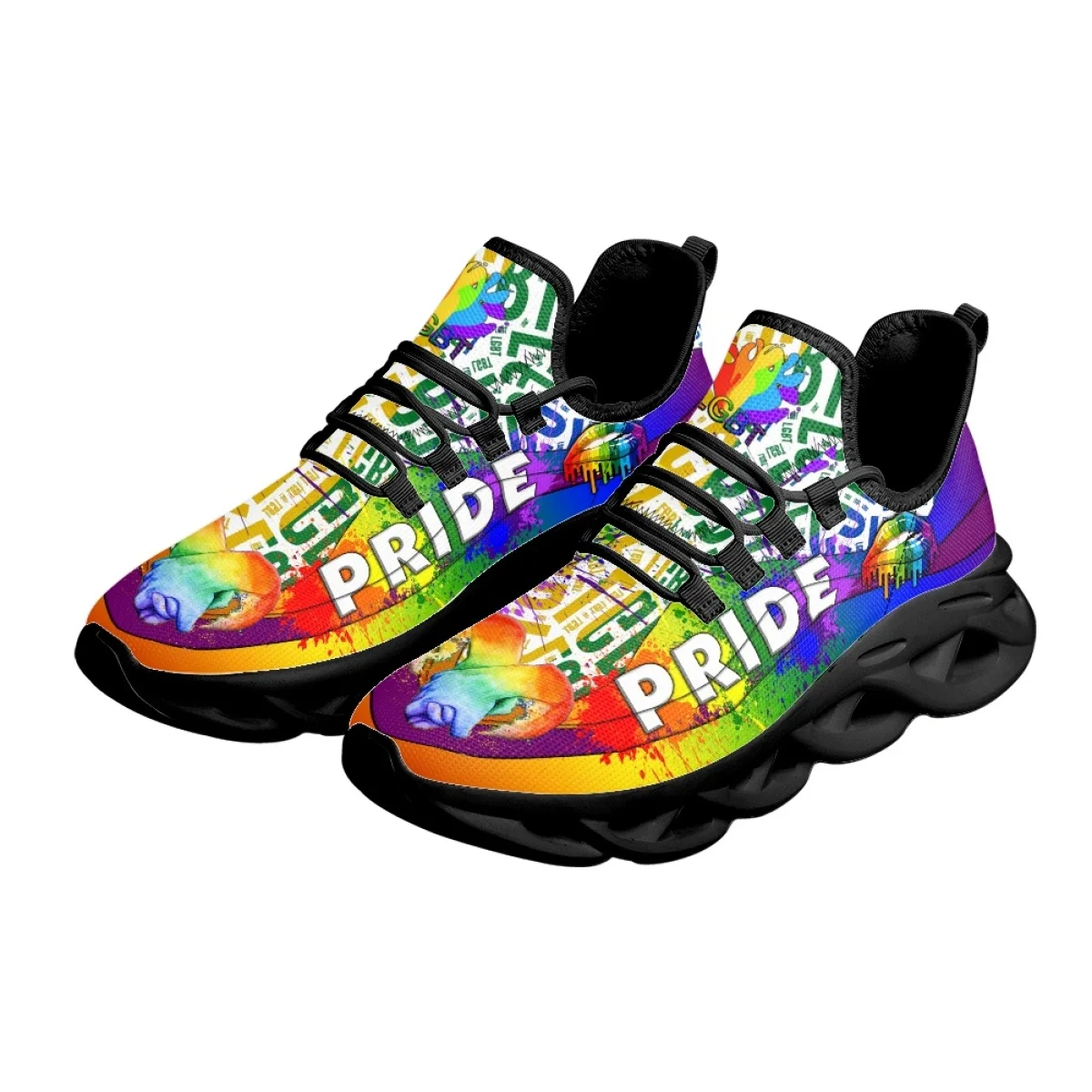 Colorful Pride LGBT Print Platform Shoes for Women Light Mesh Sneakers ...