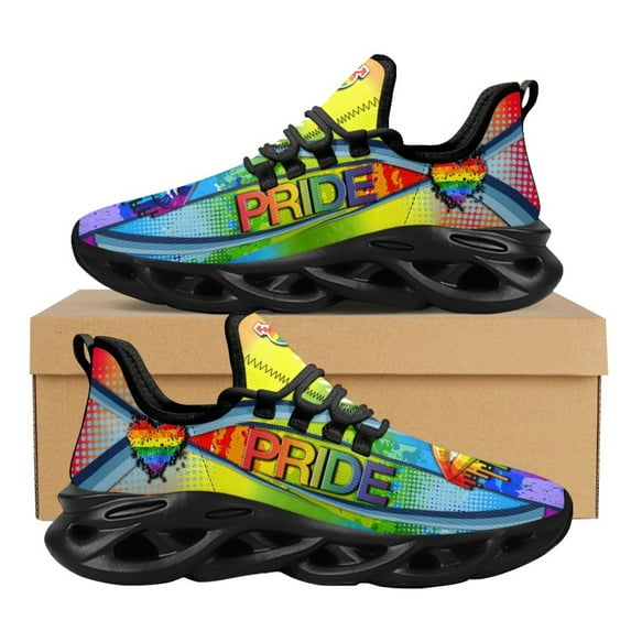 Colorful Pride LGBT Print Platform Shoes for Women Light Mesh Sneakers ...