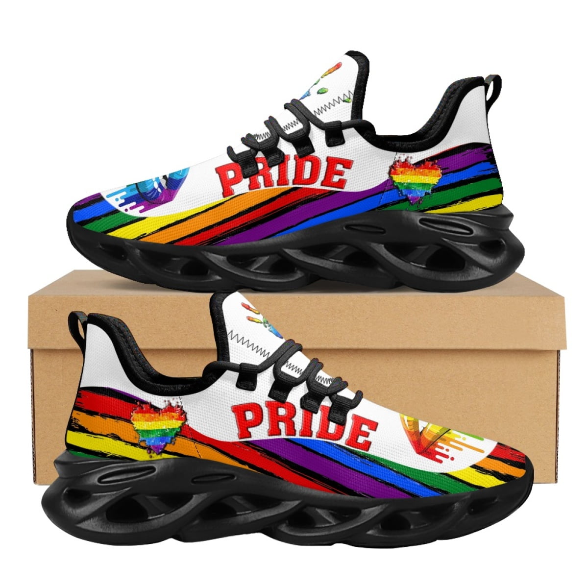 Colorful Pride LGBT Print Platform Shoes for Women Light Mesh Sneakers ...