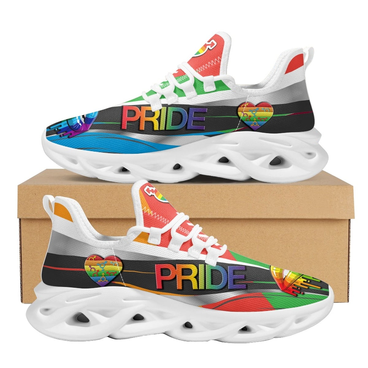 Colorful Pride LGBT Print Platform Shoes for Women Light Mesh Sneakers ...