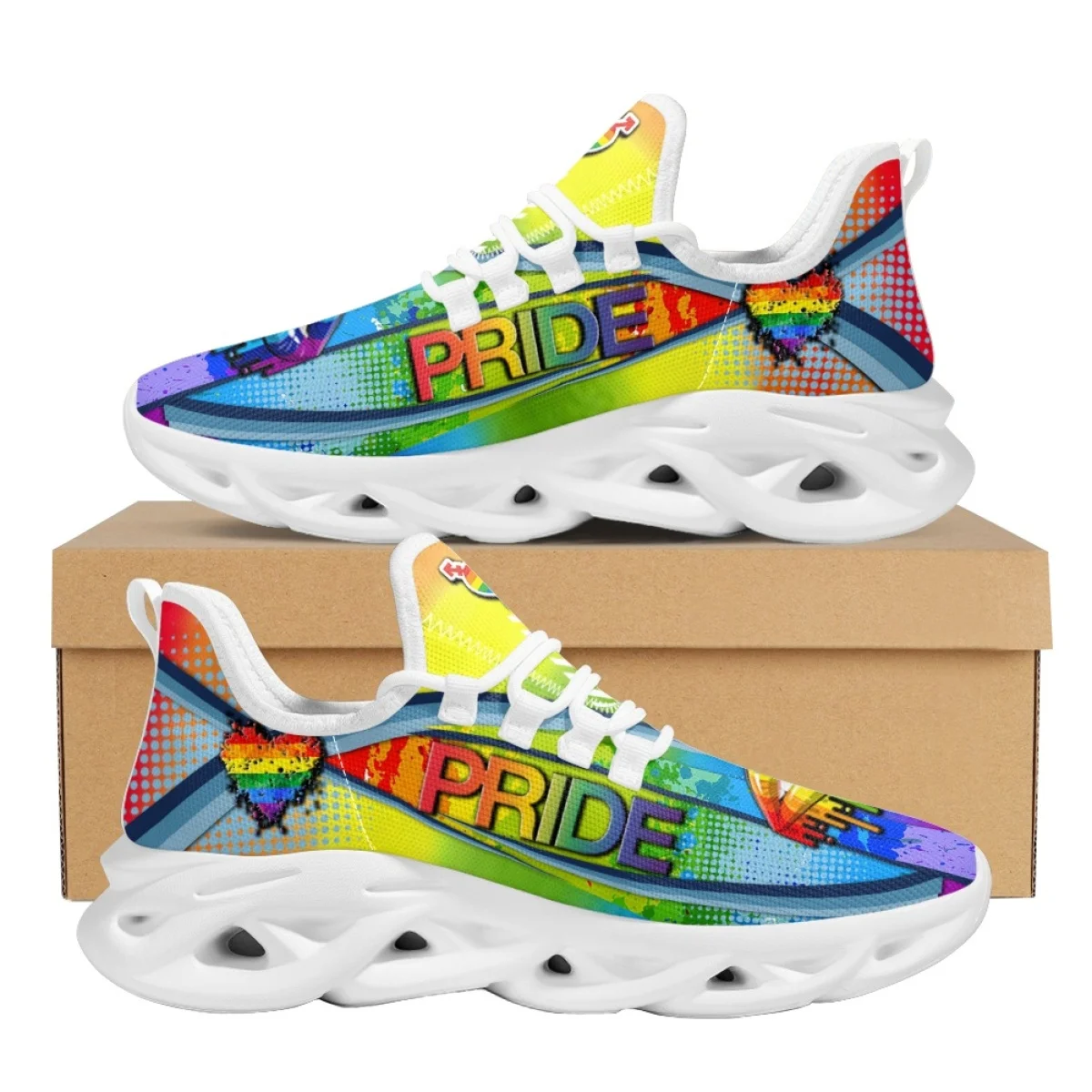 Colorful Pride LGBT Print Platform Shoes for Women Light Mesh Sneakers ...