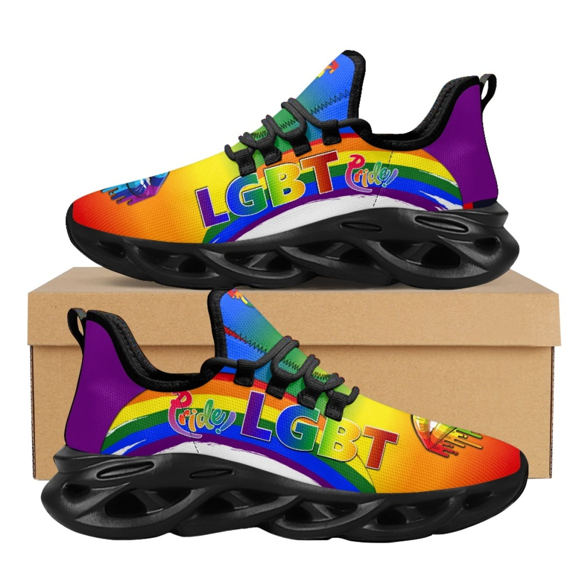Colorful Pride LGBT Print Platform Shoes for Women Light Mesh Sneakers ...