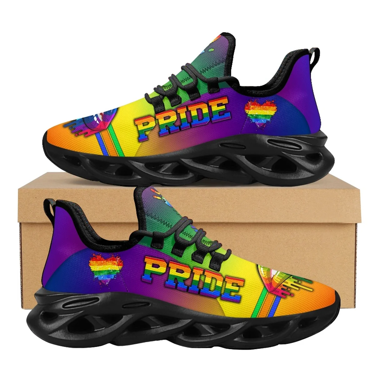 Colorful Pride LGBT Print Platform Shoes for Women Light Mesh Sneakers ...