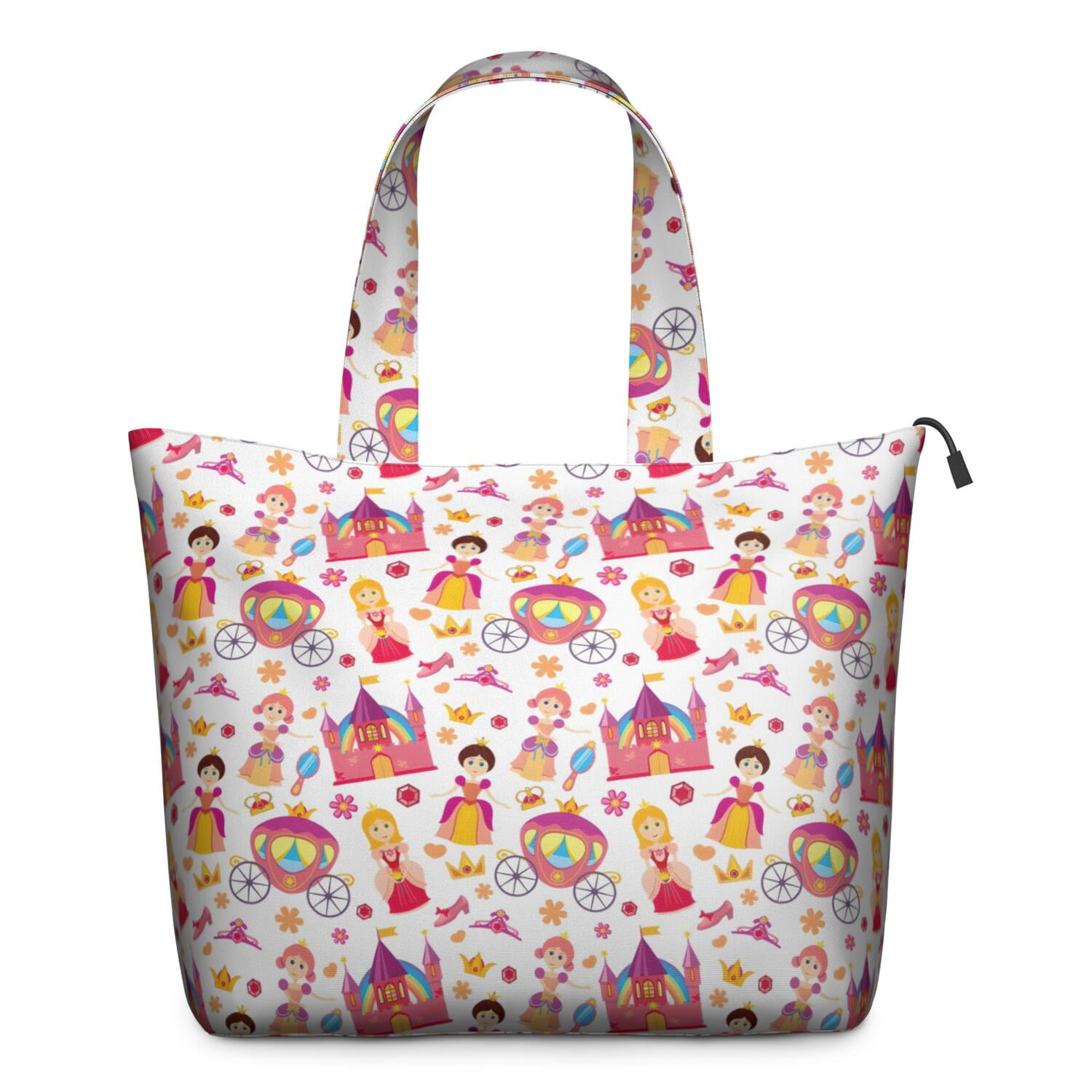 Colorful Princess Castle Carriage Pattern Travel Tote Bags for Women ...