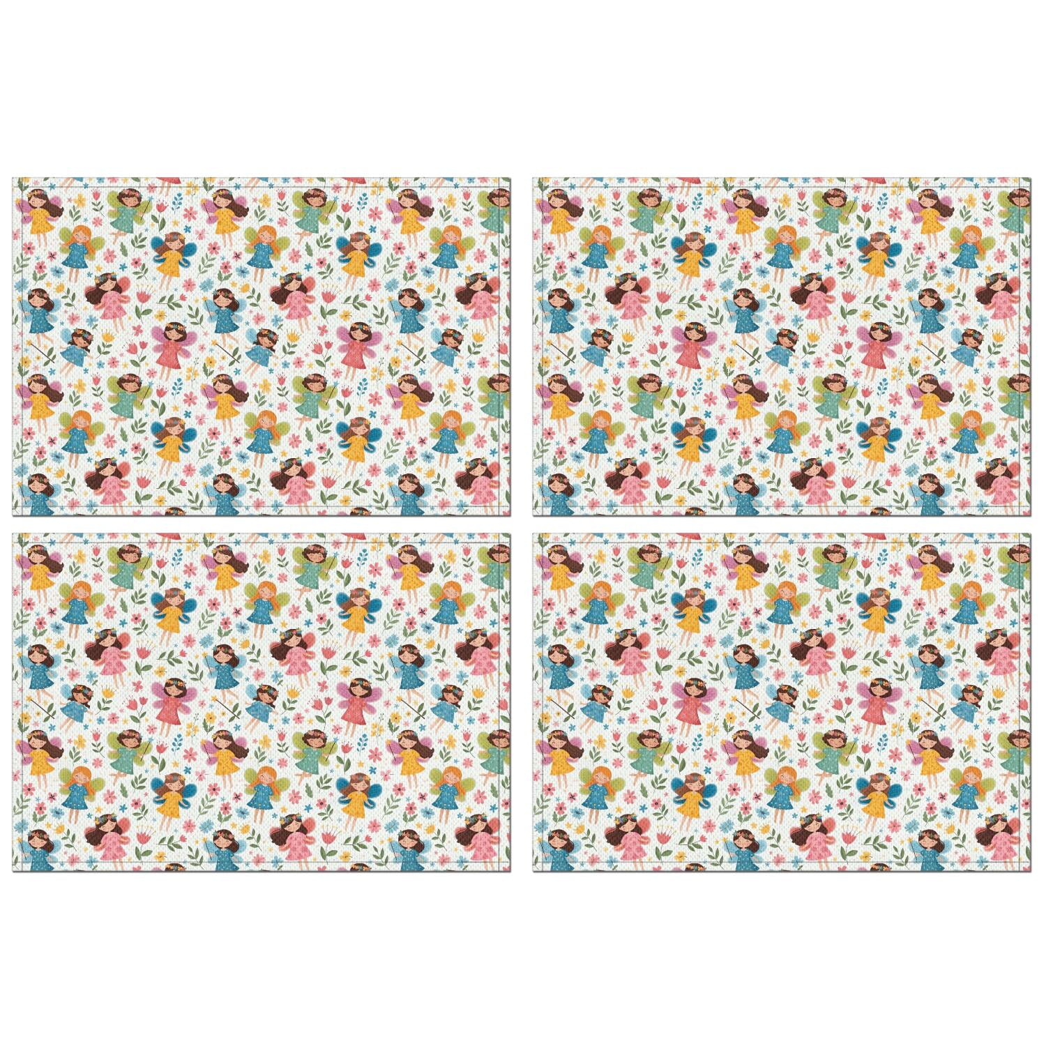 Colorful Princess Flower Fairy Pattern Summer Placemats Table Placemats ...