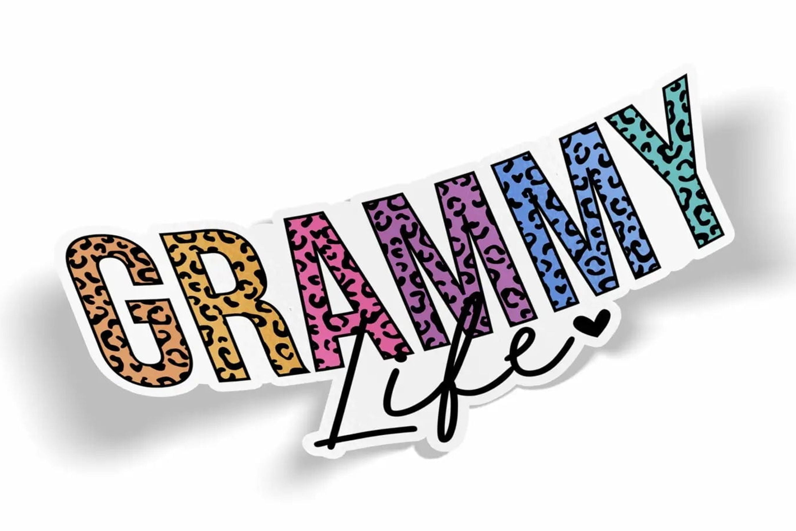 Colorful Print Grammy Life Waterproof Sticker - Walmart.com