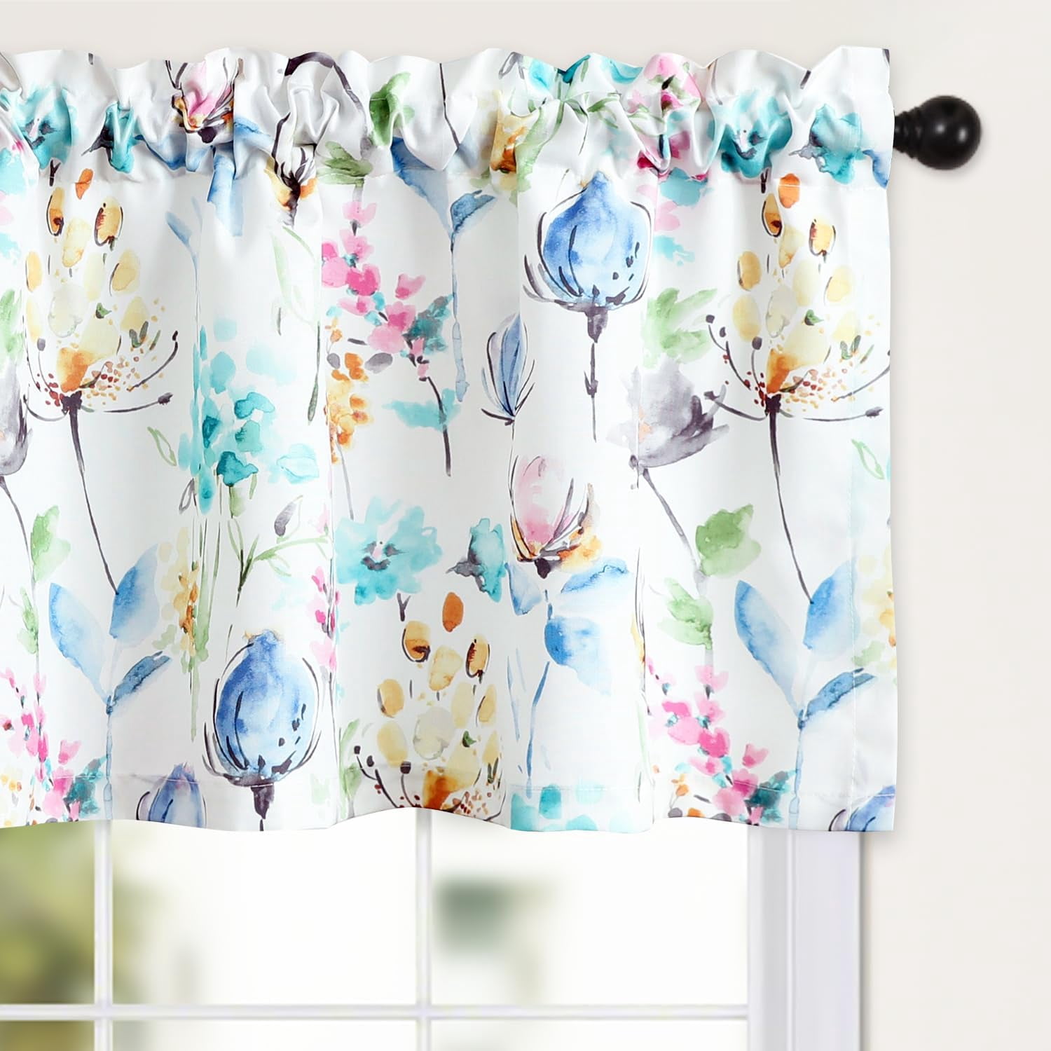Colorful Printing Valances for Kitchen Windows, Rod Pocket Farmhouse ...