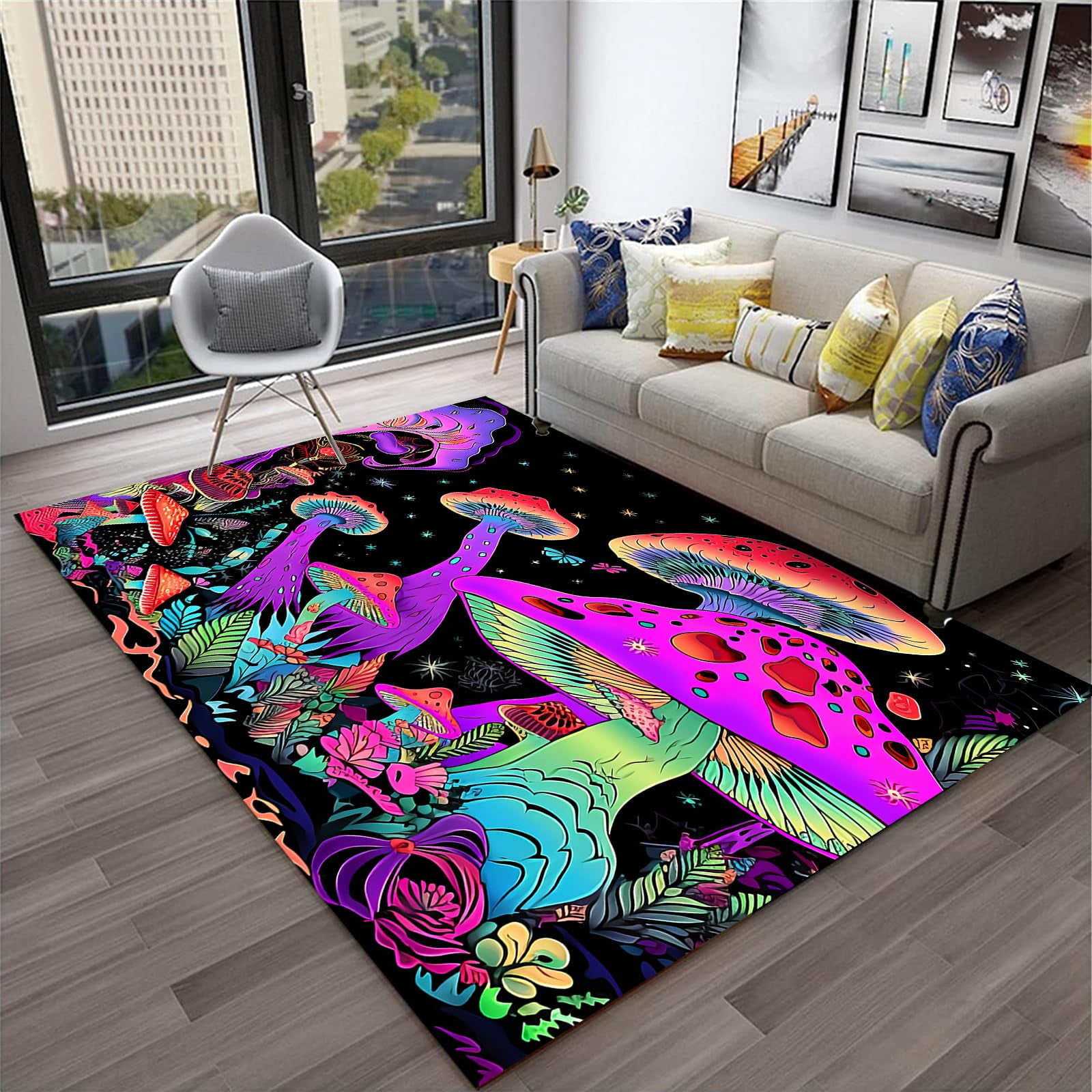 Colorful Psychedelic Mushroom Pattern Living Room Carpets Room r Soft ...