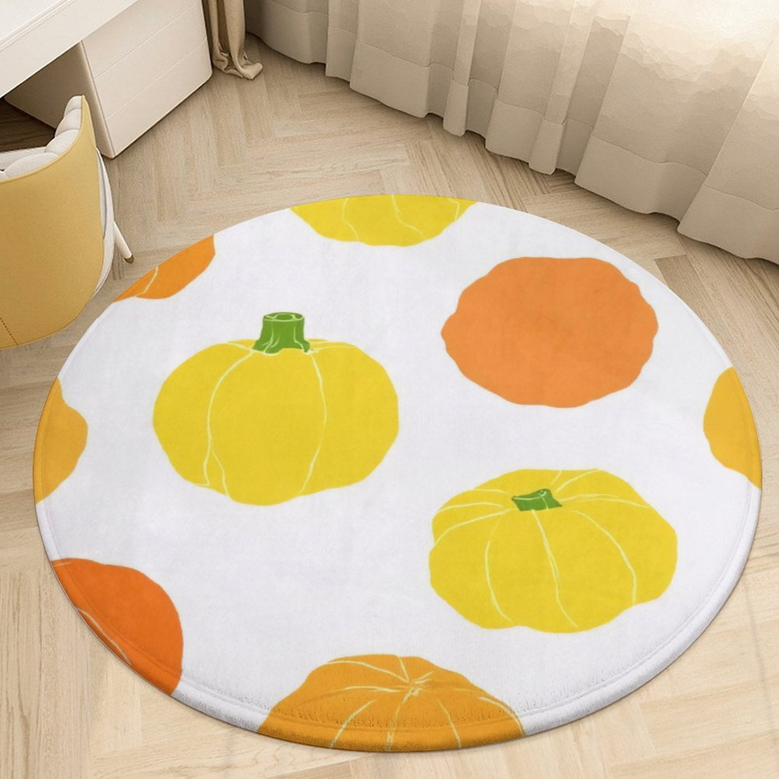 Colorful Pumpkin Pattern(1) Round Area Rugs for Bedroom Living Room ...