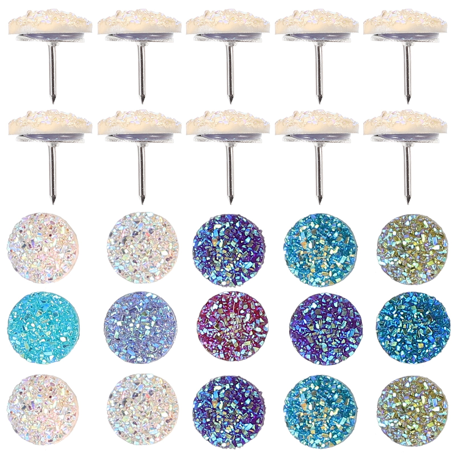 Colorful Pushpins Shining Decorate 30 Pcs Office Desk Accessories ...