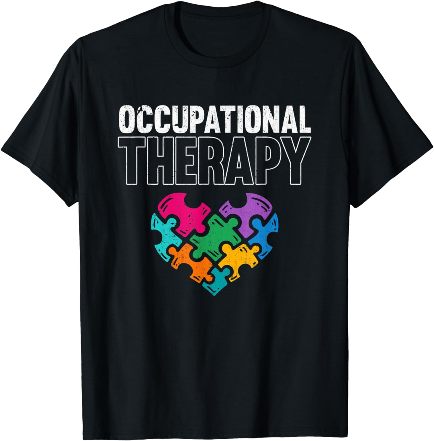 Colorful Puzzle Heart OTA Occupational Therapy T-Shirt - Walmart.com
