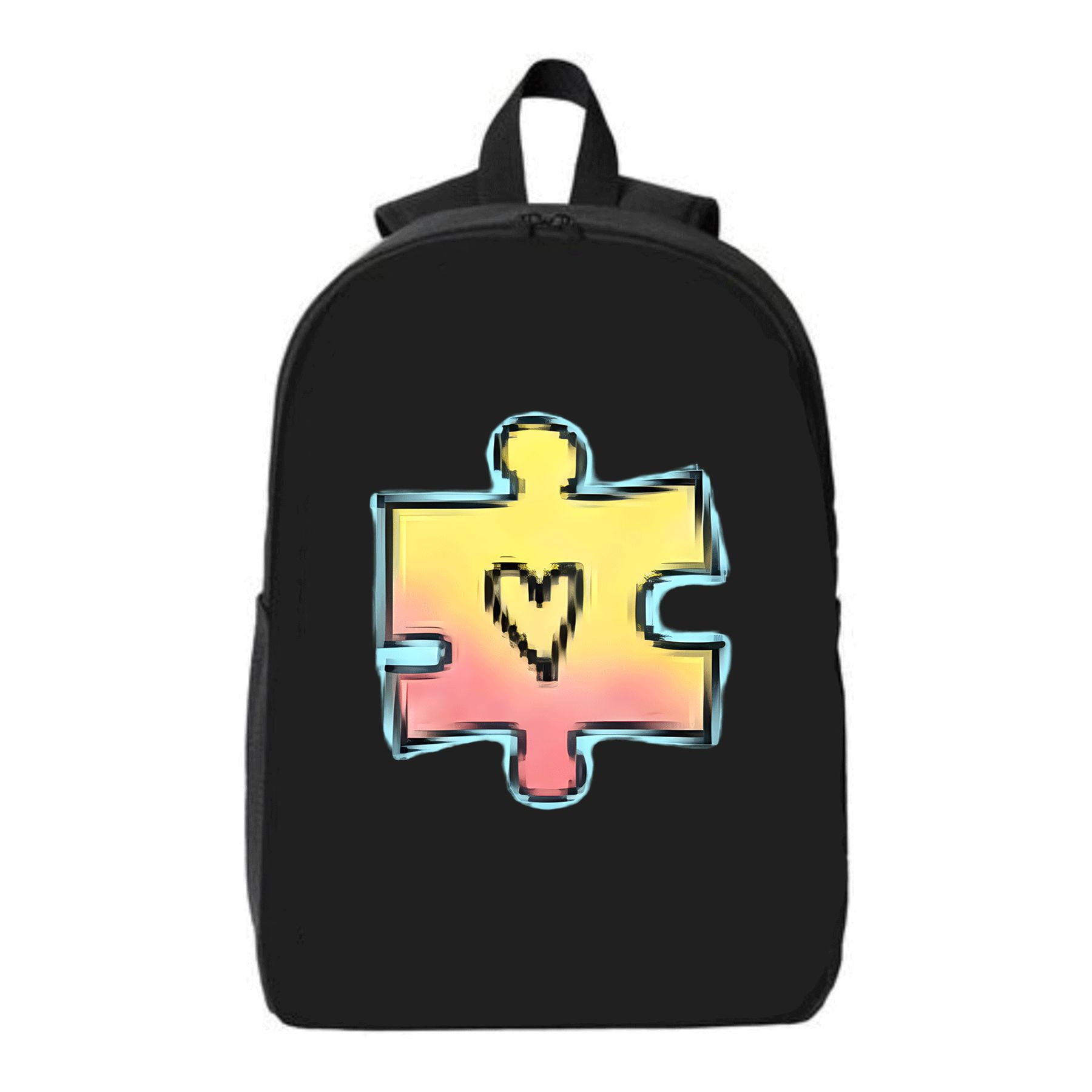 Colorful Puzzle Piece Design Laptop Backpack - Fits 15 " Laptop & iPad ...