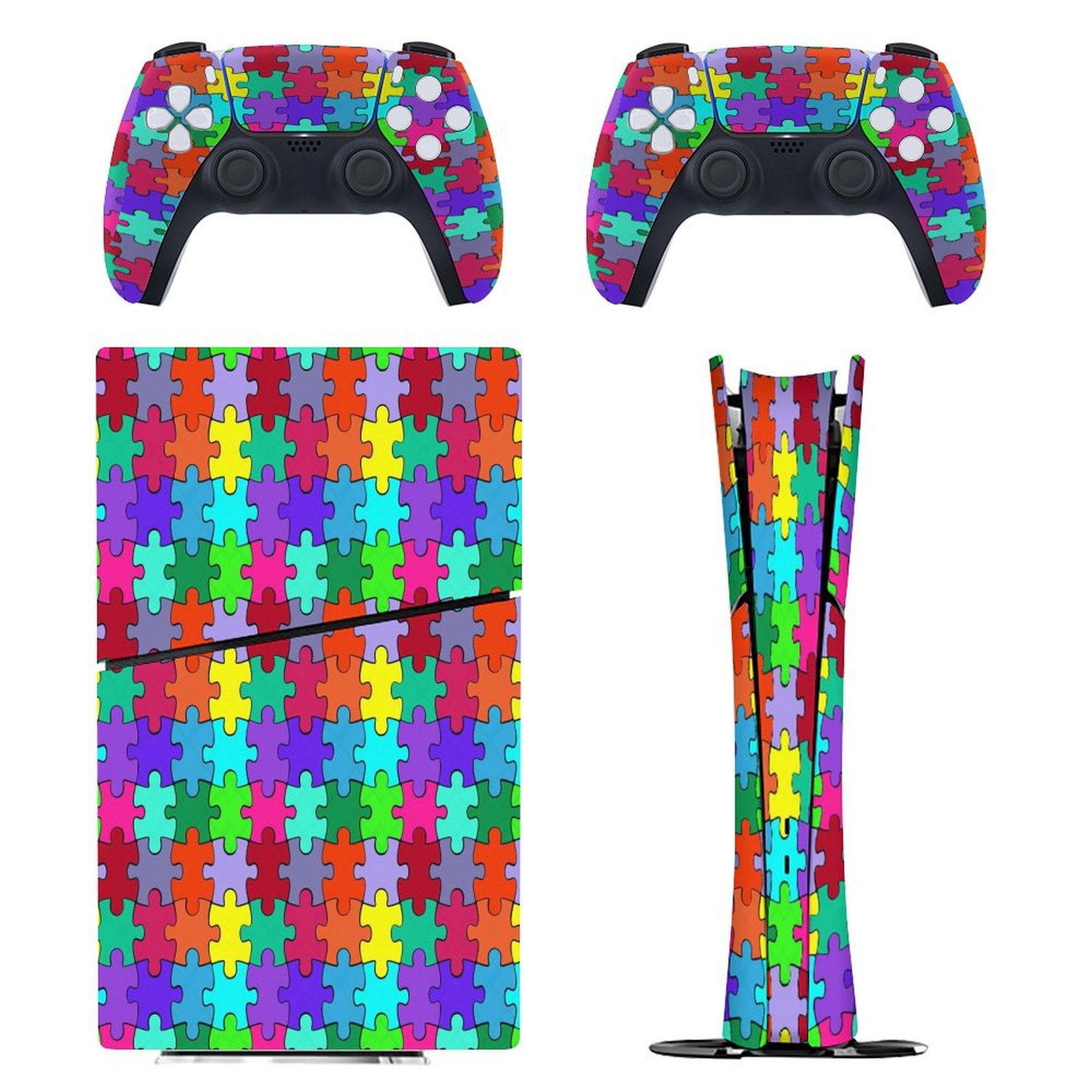 Colorful Puzzle Piece PS5/PS5 Slim Digital Disc Skin Sticker For ...