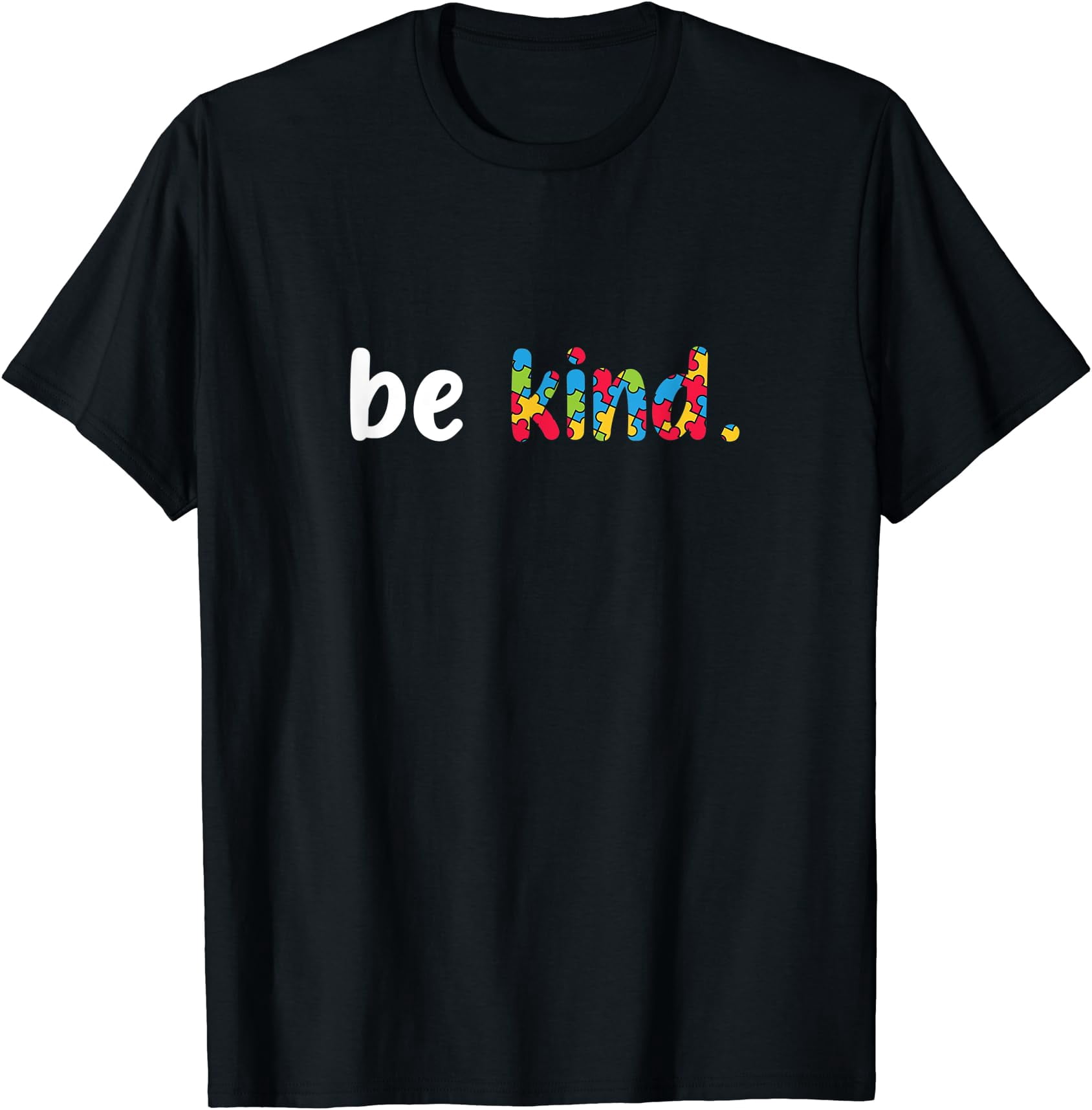 Colorful Puzzle Pieces Be Kind T-Shirt for Autism Awareness and Support ...