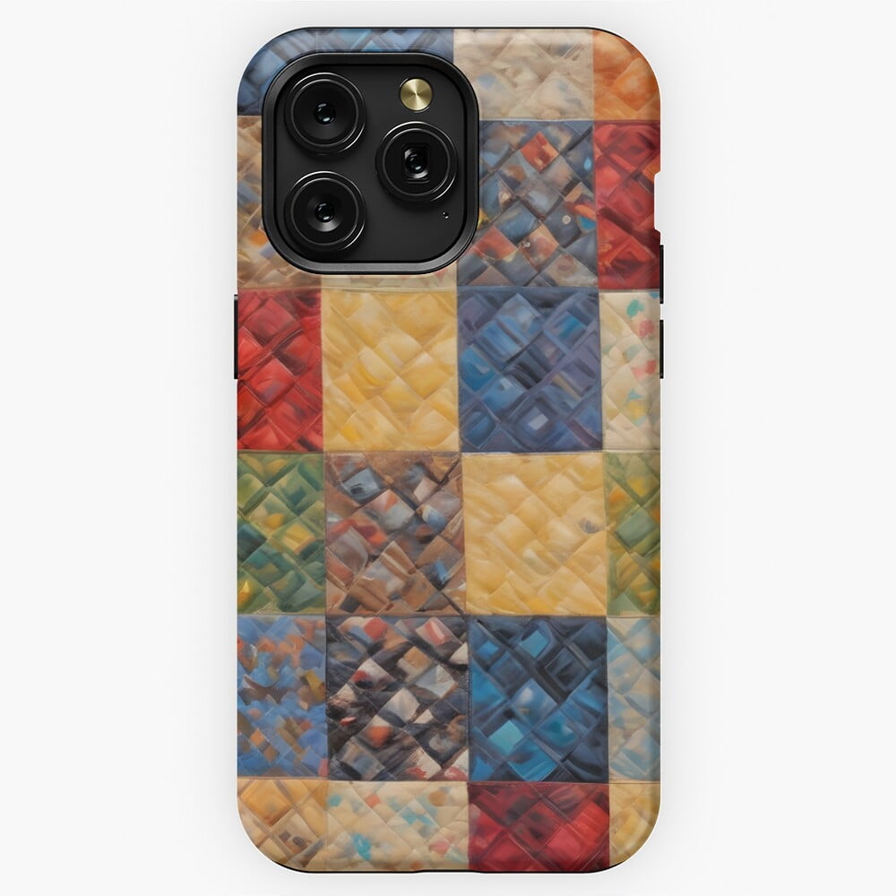 Colorful Quilt Pattern Artistic Textile Design iPhone Case 17 16 15 14 ...