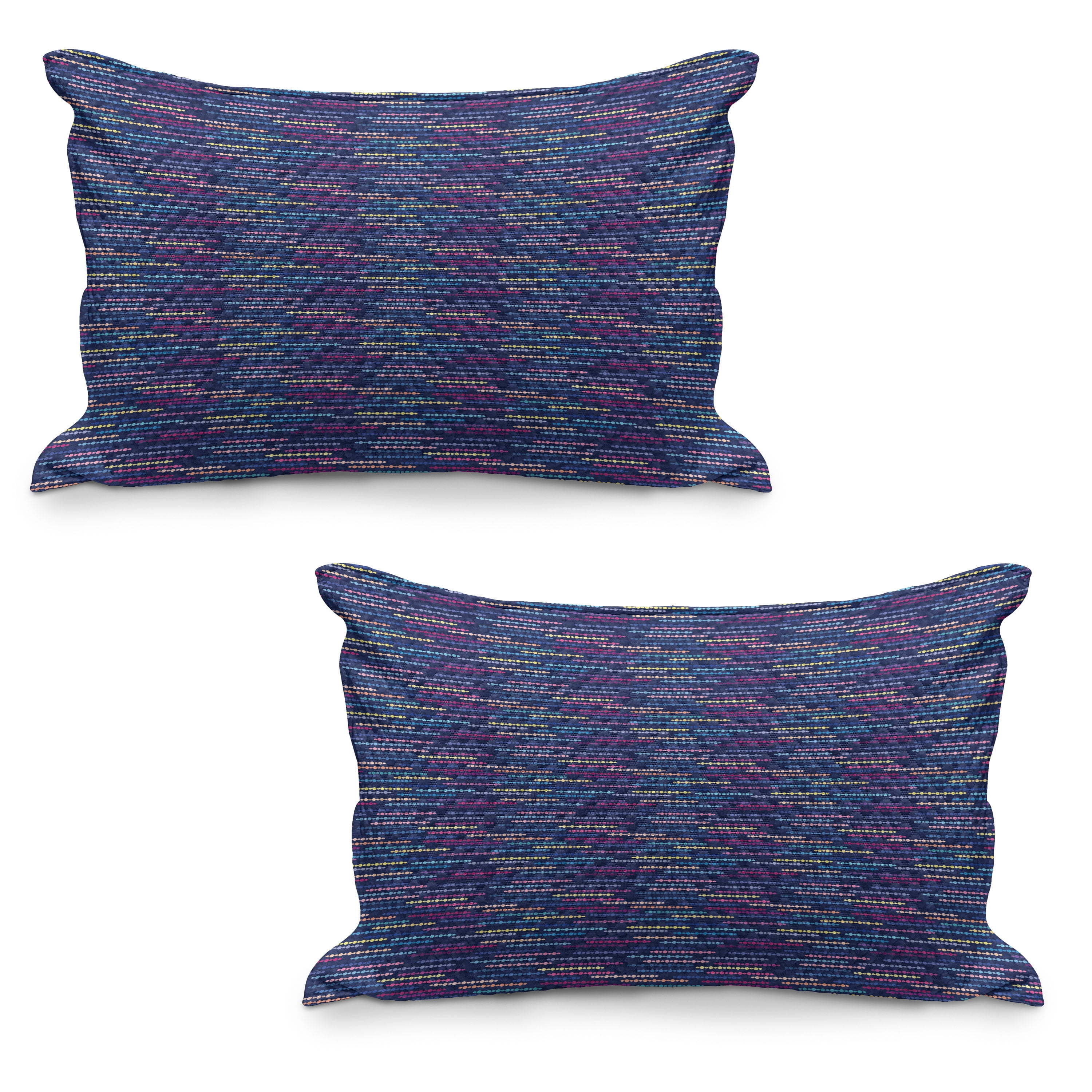Colorful Quilted Pillowcover Set of 2, Geometric Circular Composition ...
