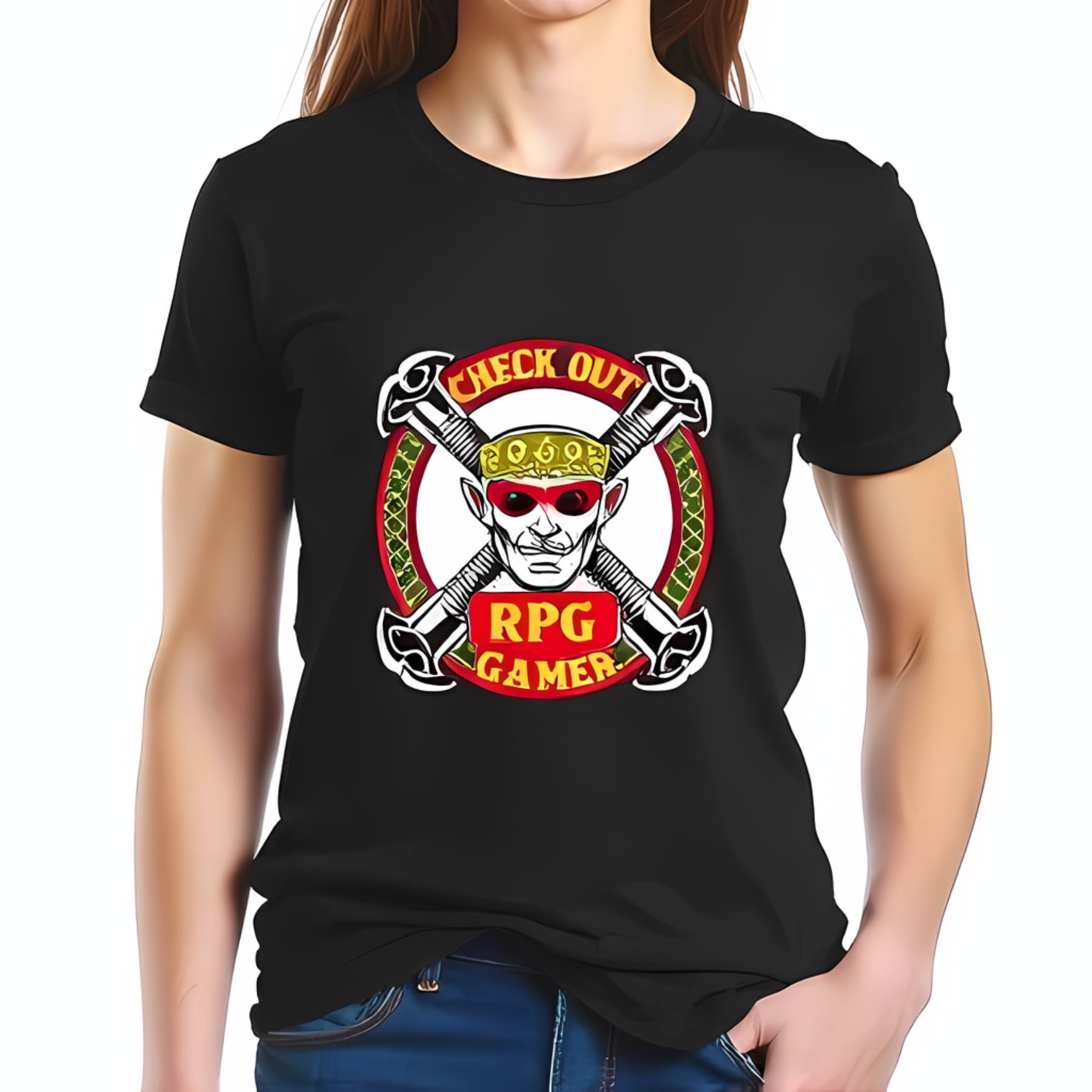 Colorful RPG Gamer Cotton Short Sleeve T-Shirt - Fun Gaming Design with ...