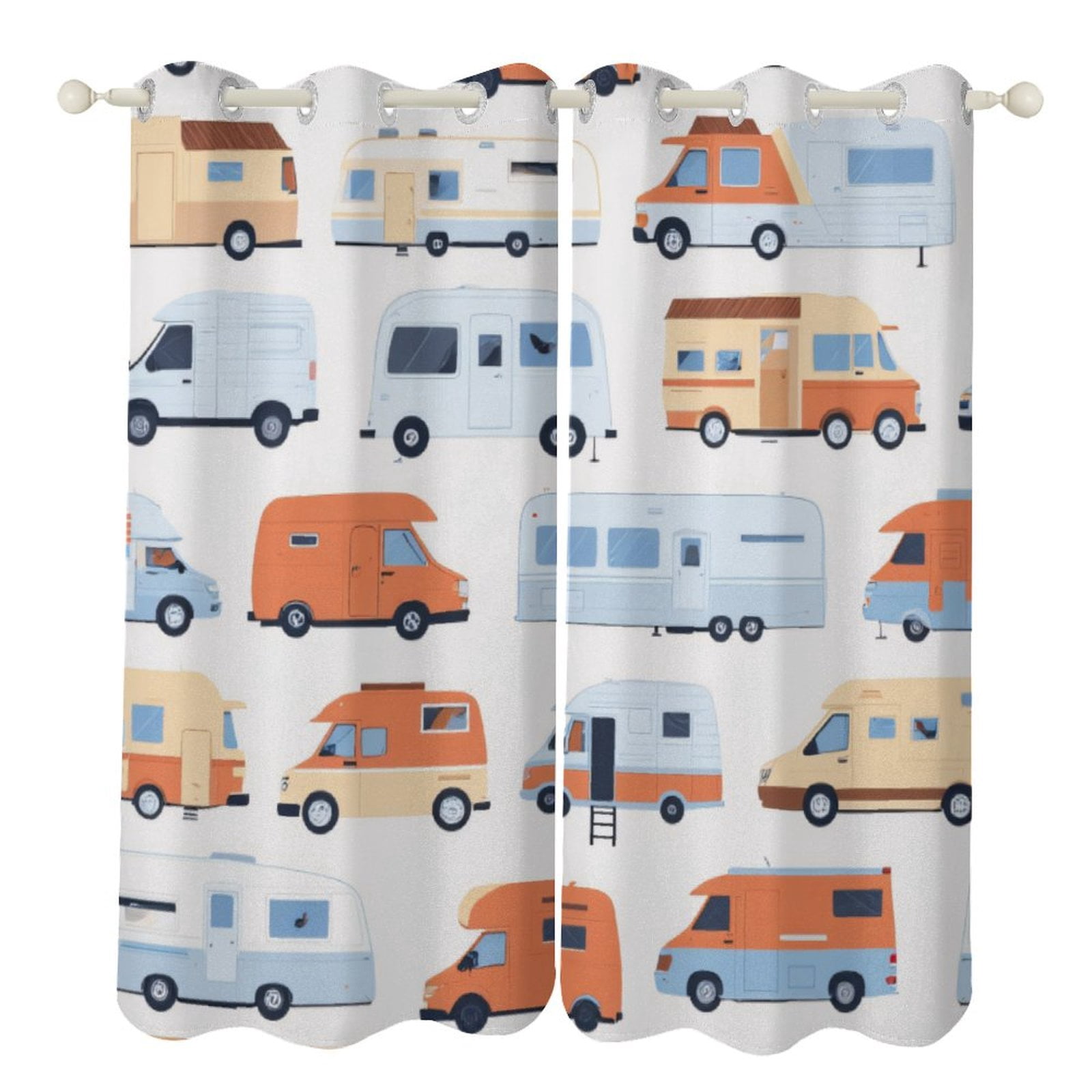 Colorful RV And Camper Pattern Blackout Window Curtains for Bedroom ...
