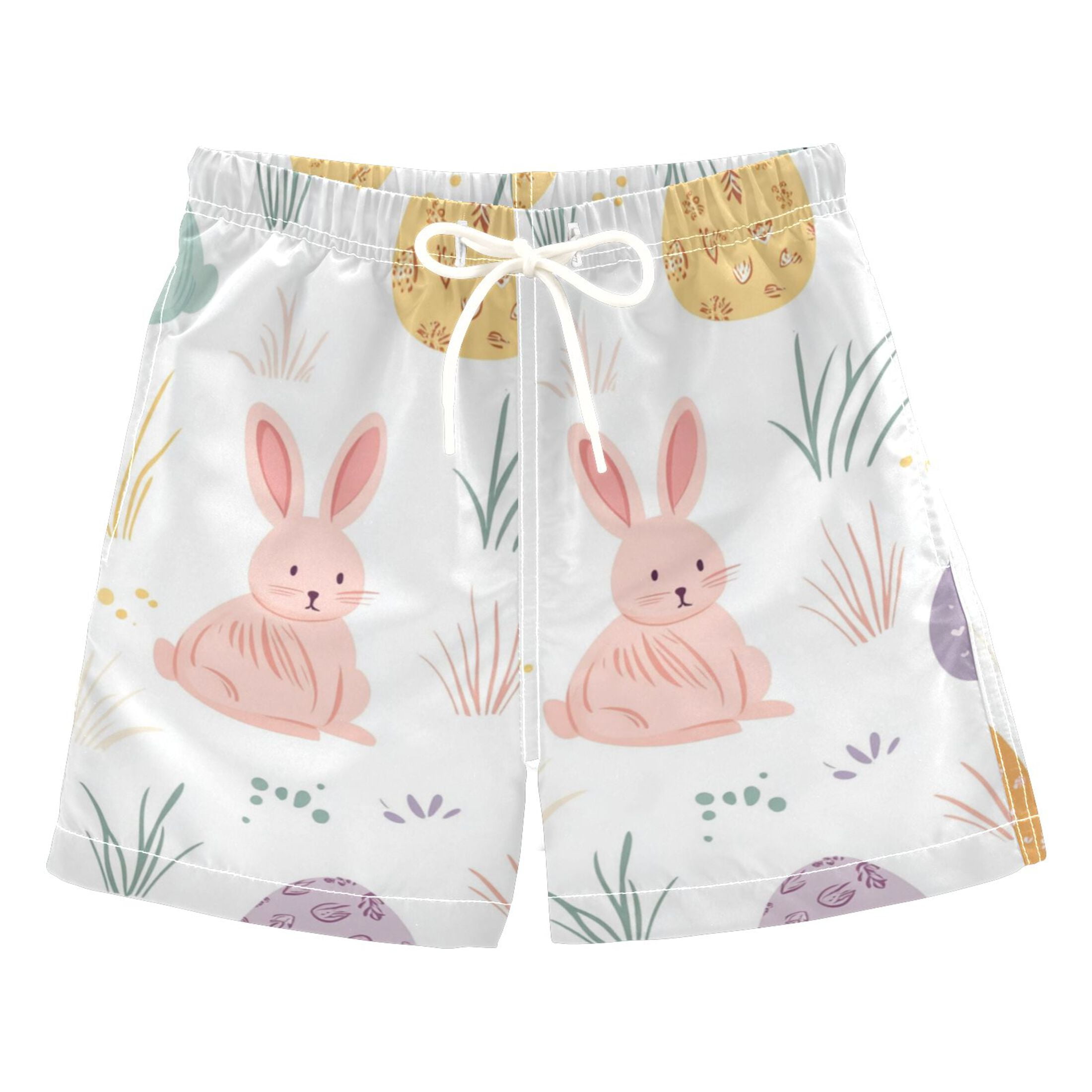 Colorful Rabbits Easter Eggs Grass Boys' Swim Trunks Board Shorts Beach ...