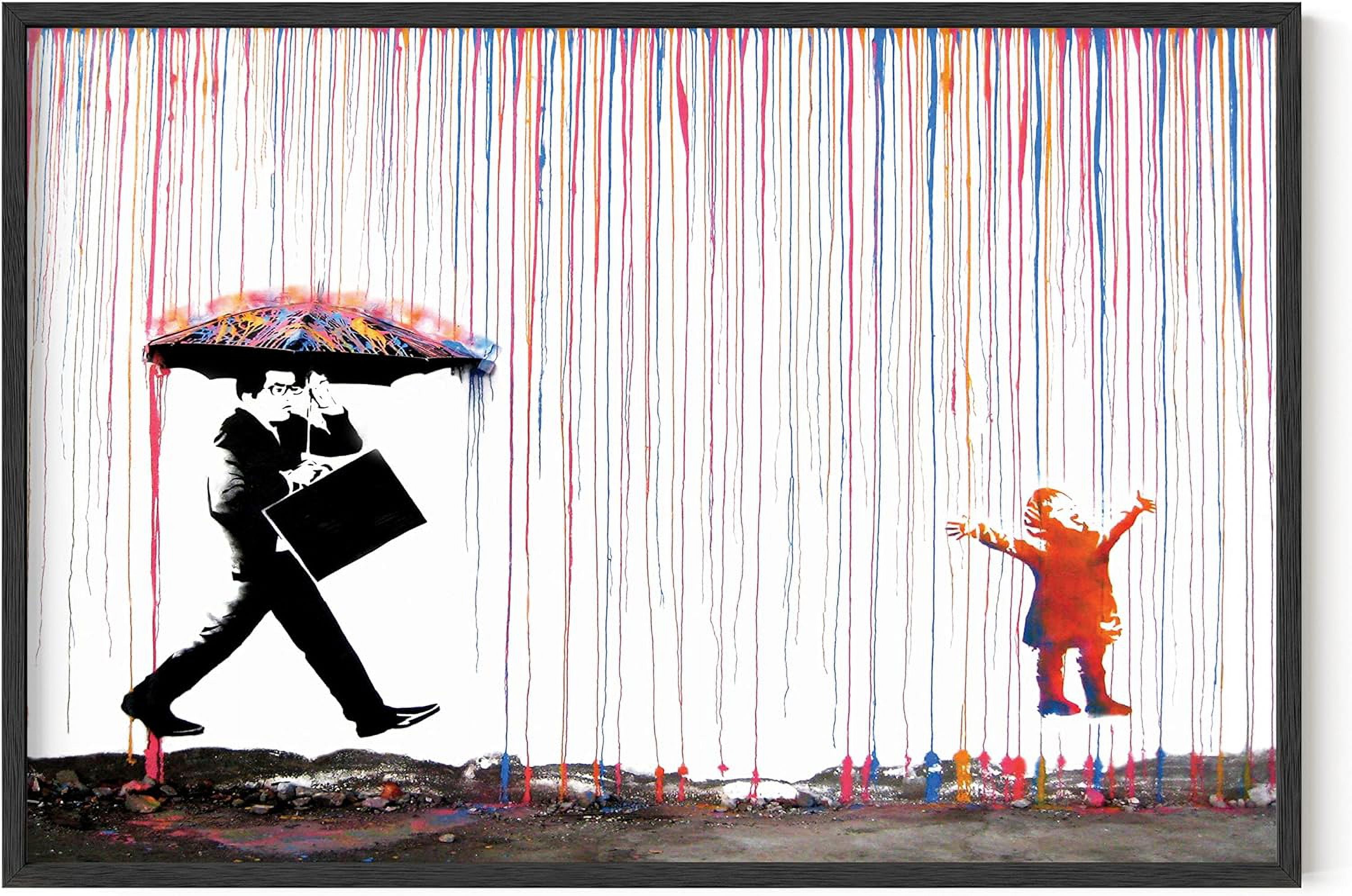 Colorful Rain Graffiti Art Banksy Prints - By Haus & Hues Graffiti Art ...