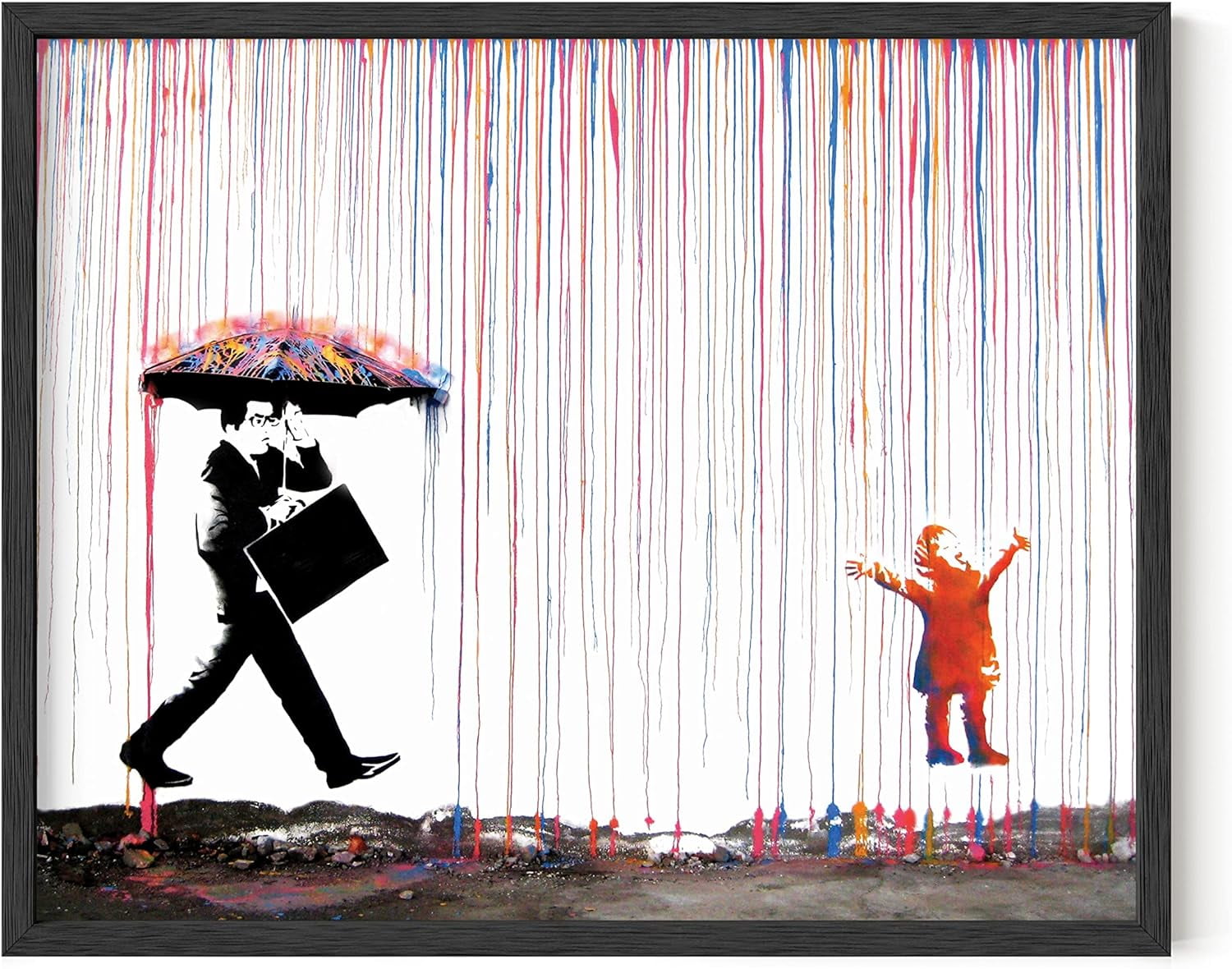 Colorful Rain Graffiti Art Banksy Prints - By Haus & Hues Graffiti Art ...