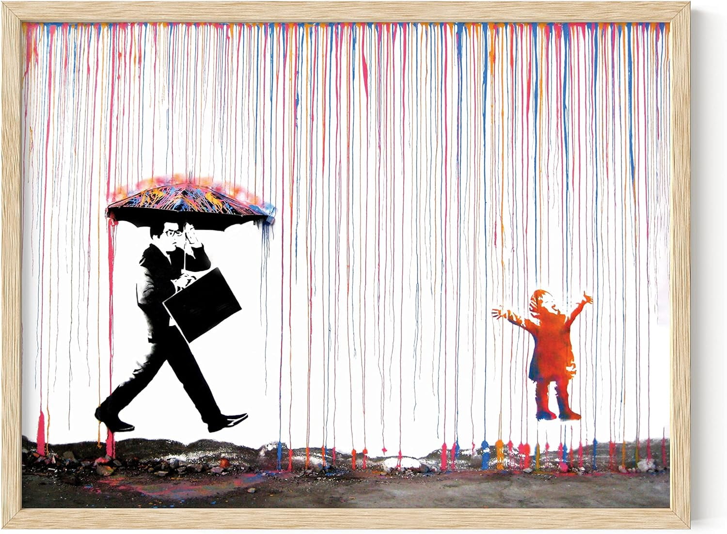 Colorful Rain Graffiti Art Banksy Prints - By Haus & Hues Graffiti Art ...