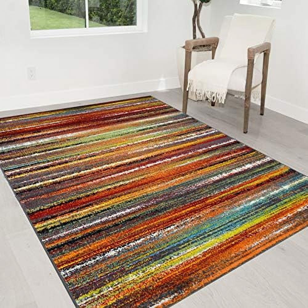 Colorful Rainbow Area Rug 5X7 Modern Rug For Living Room Décor 2020 Rug ...