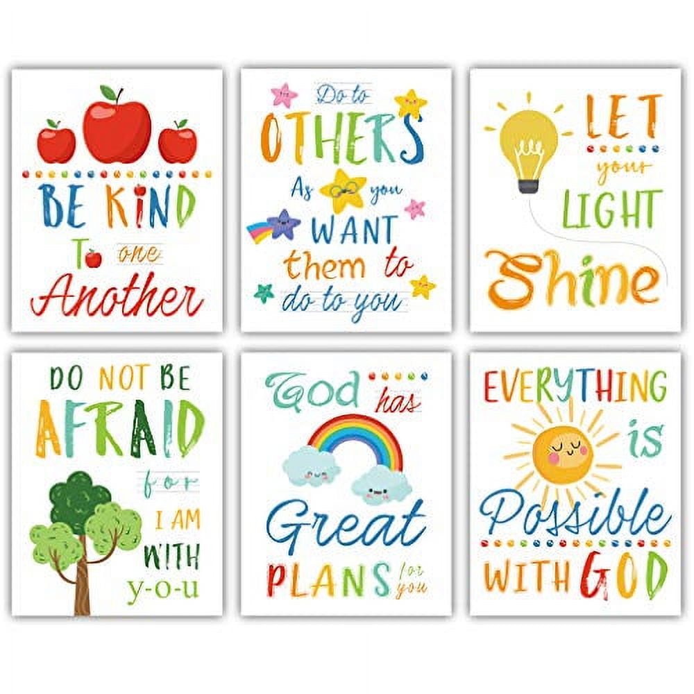 Colorful Rainbow Art Print,Kids Inspirational Quote Canvas Posters Set ...