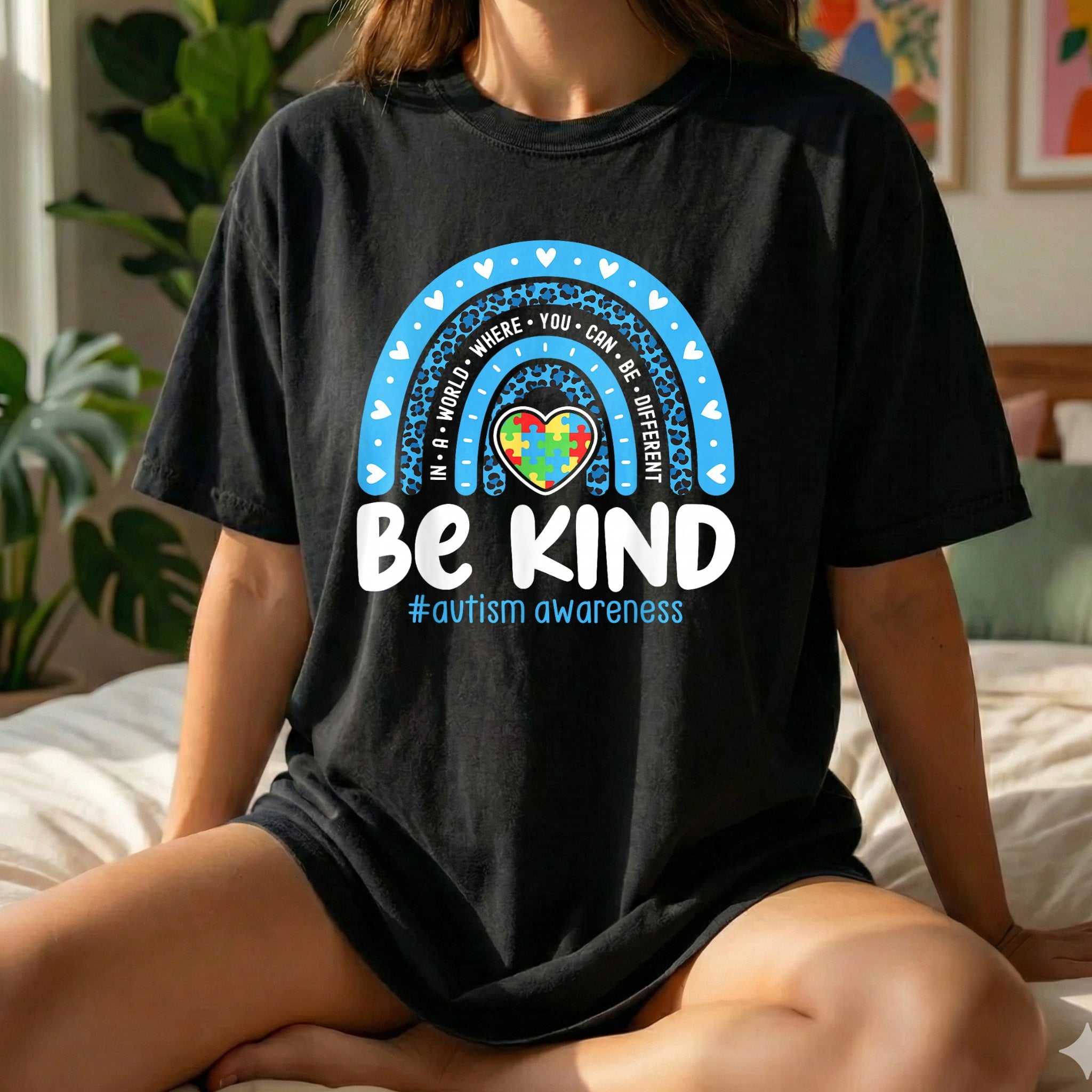 Colorful Rainbow Autism Awareness Comfort Colors T-Shirt - Spread ...