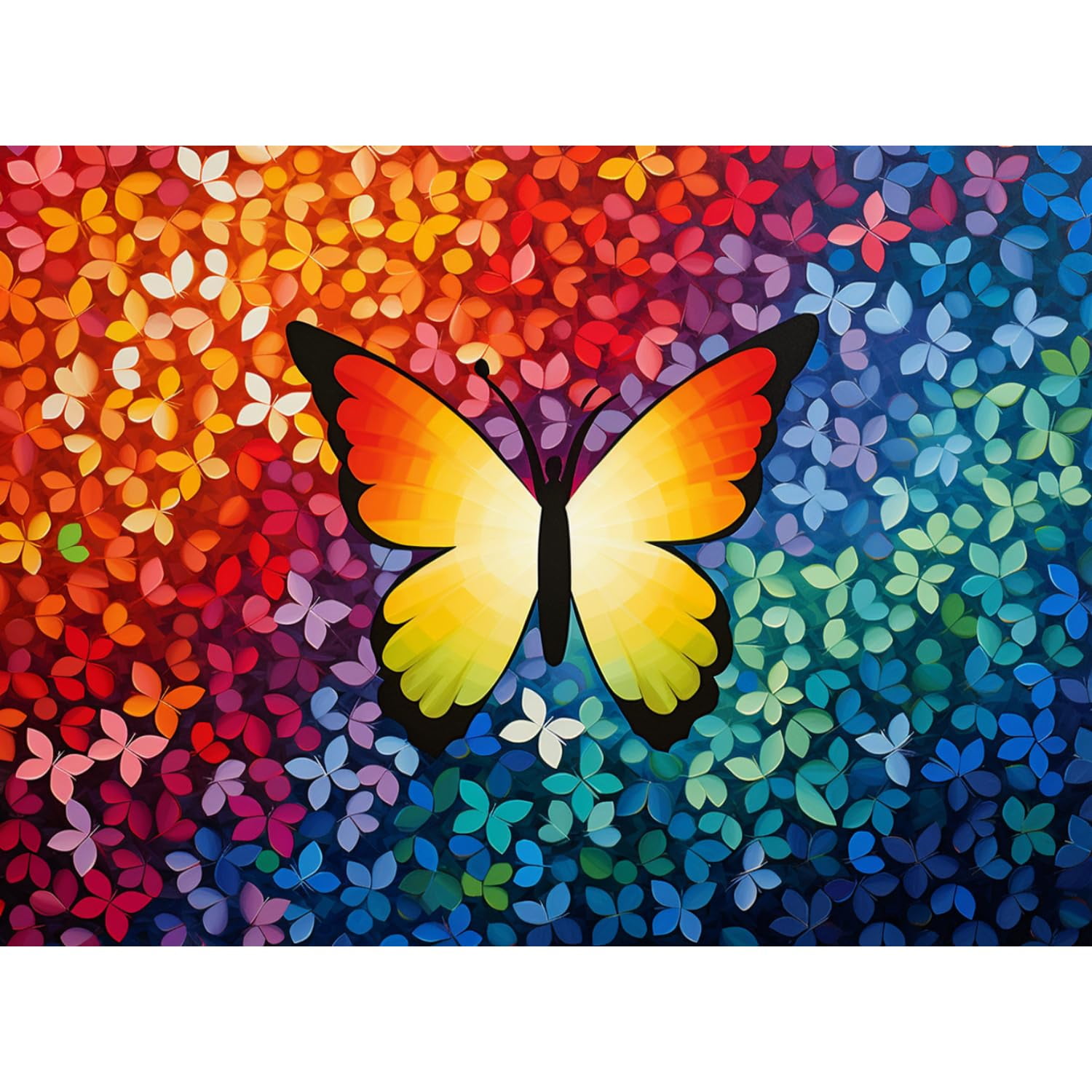 Colorful Rainbow Butterflies DIY 5D Diamond Art Painting by Number Kits ...