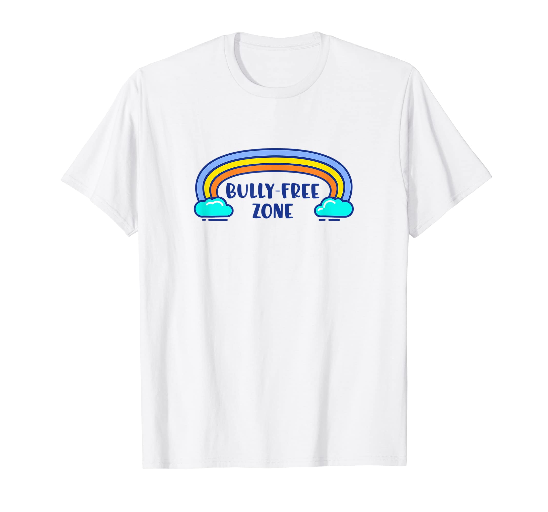 Colorful Rainbow Clouds Bully Free Zone T-Shirt for Anti-Bullying ...