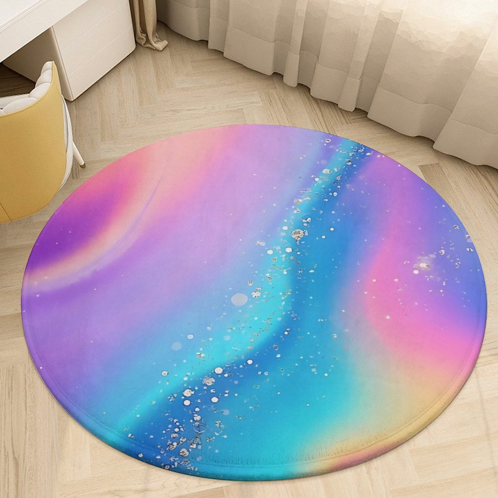 Colorful Rainbow Clouds Round Area Rugs for Bedroom Living Room, 5FT ...
