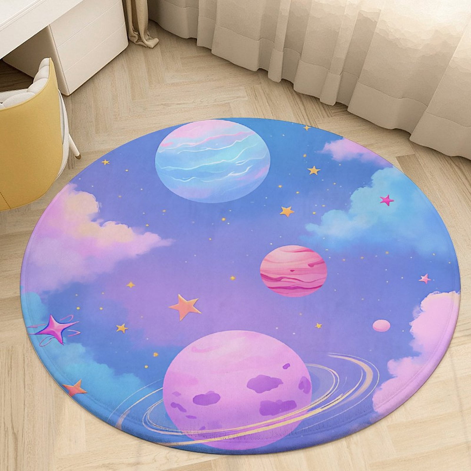 Colorful Rainbow Clouds Round Area Rugs for Bedroom Living Room, 5FT ...