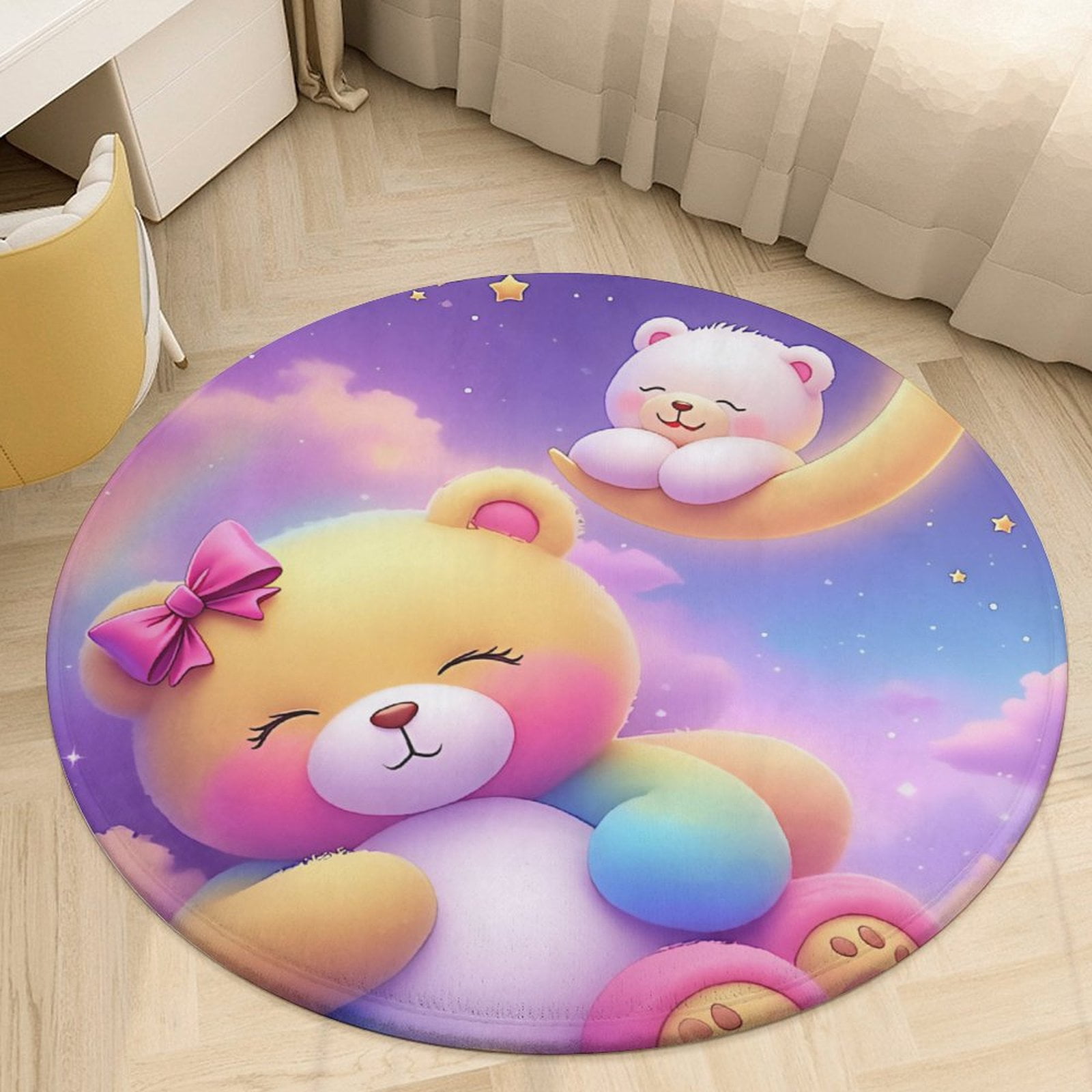 Colorful Rainbow Clouds Round Area Rugs for Bedroom Living Room, 6FT ...