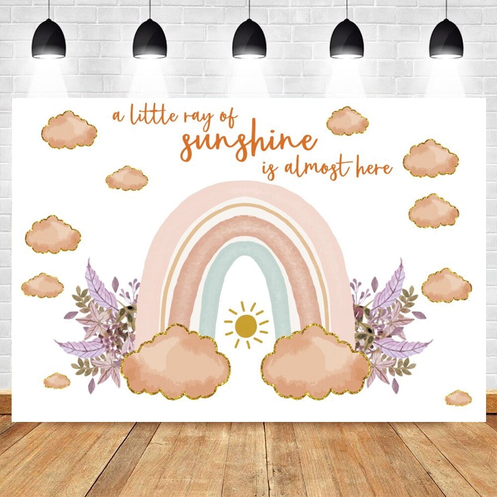 Colorful Rainbow Clouds Sun Photography Backdrop Flower ss Girl Boy ...
