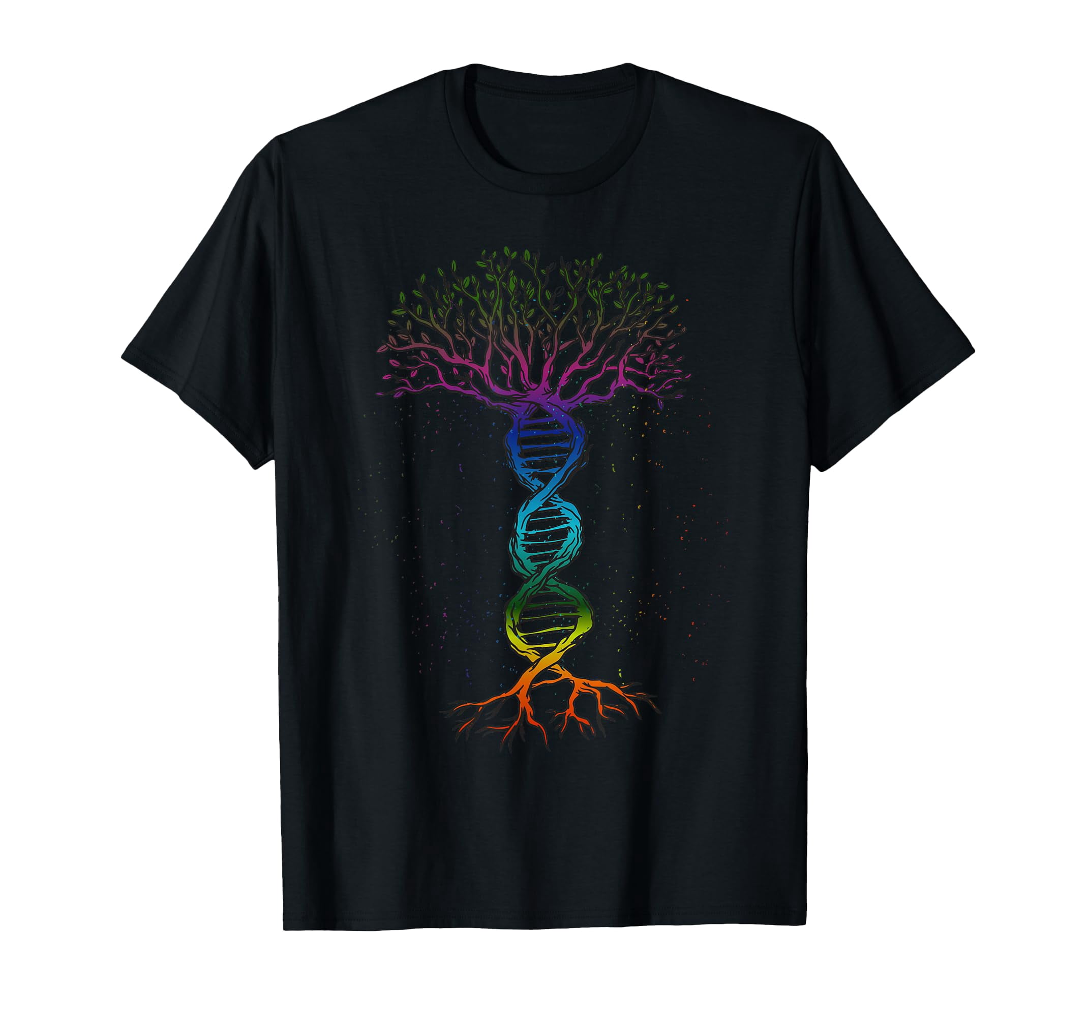 Colorful Rainbow DNA Tree T-Shirt for Science Enthusiasts and Biology ...