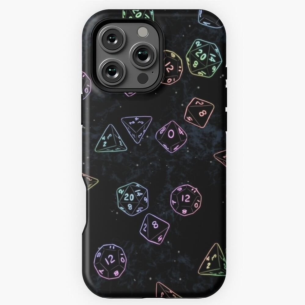 Colorful Rainbow Dice Gamer RPG Phone Case for iPhone 16 15 14 13 12 11 ...