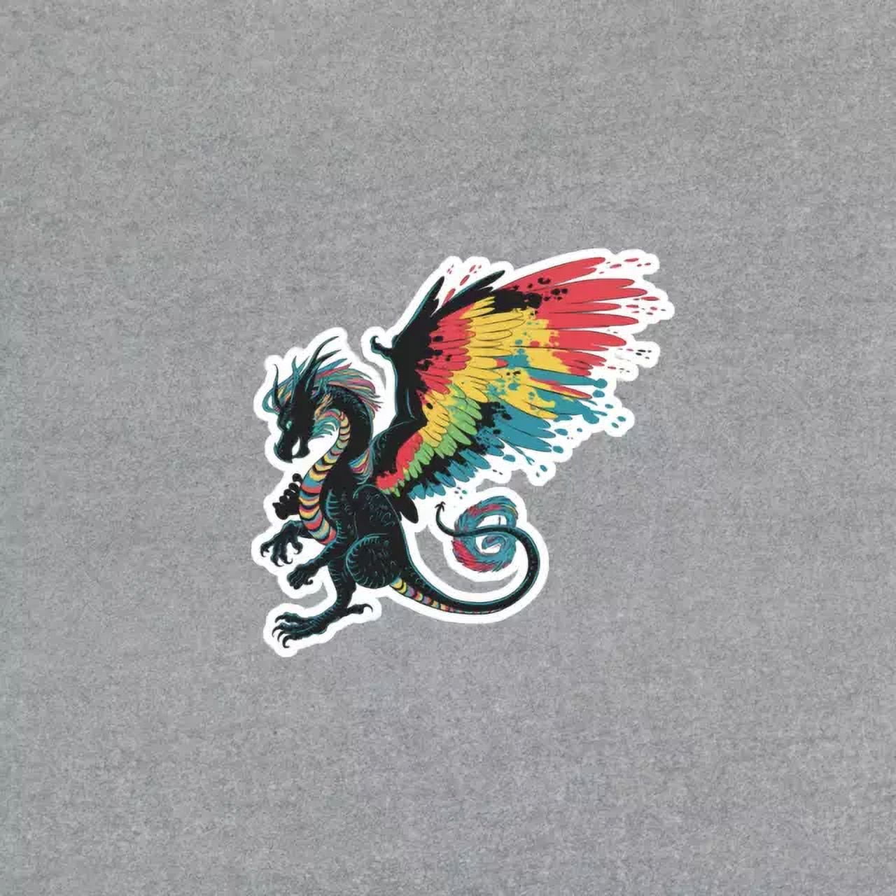 Colorful Rainbow Dragon Sticker - Fantasy Mythical Creature Decal For ...