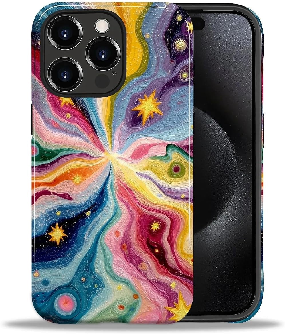 Colorful Rainbow Galaxy Phone Case - Abstract Cosmic Art Case - Walmart.com