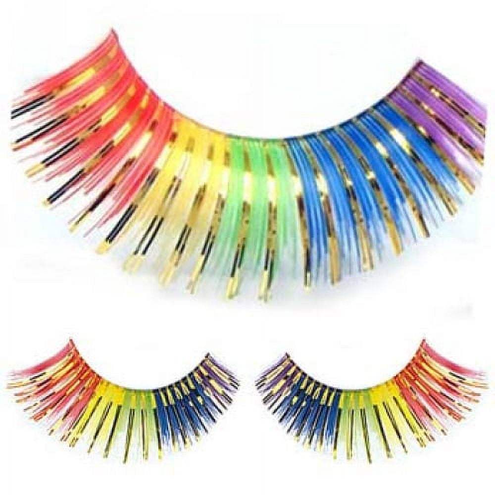 Colorful Rainbow Gold Clown Eyelashes - Walmart.com