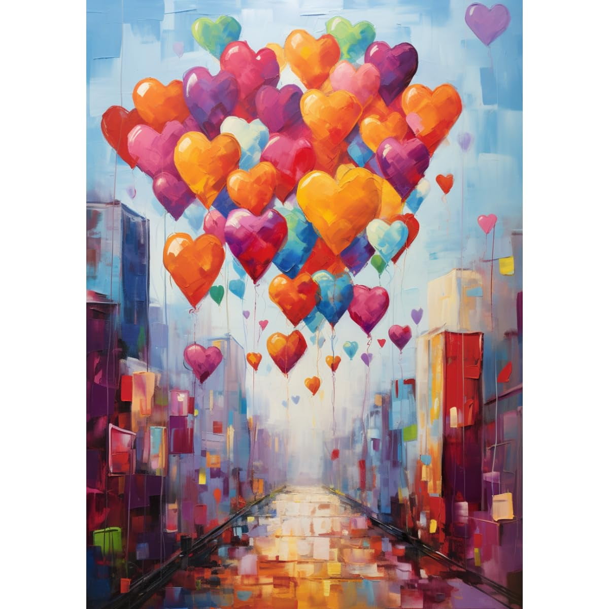 Colorful Rainbow Heart Balloons DIY 5D Diamond Art Paint with Full ...