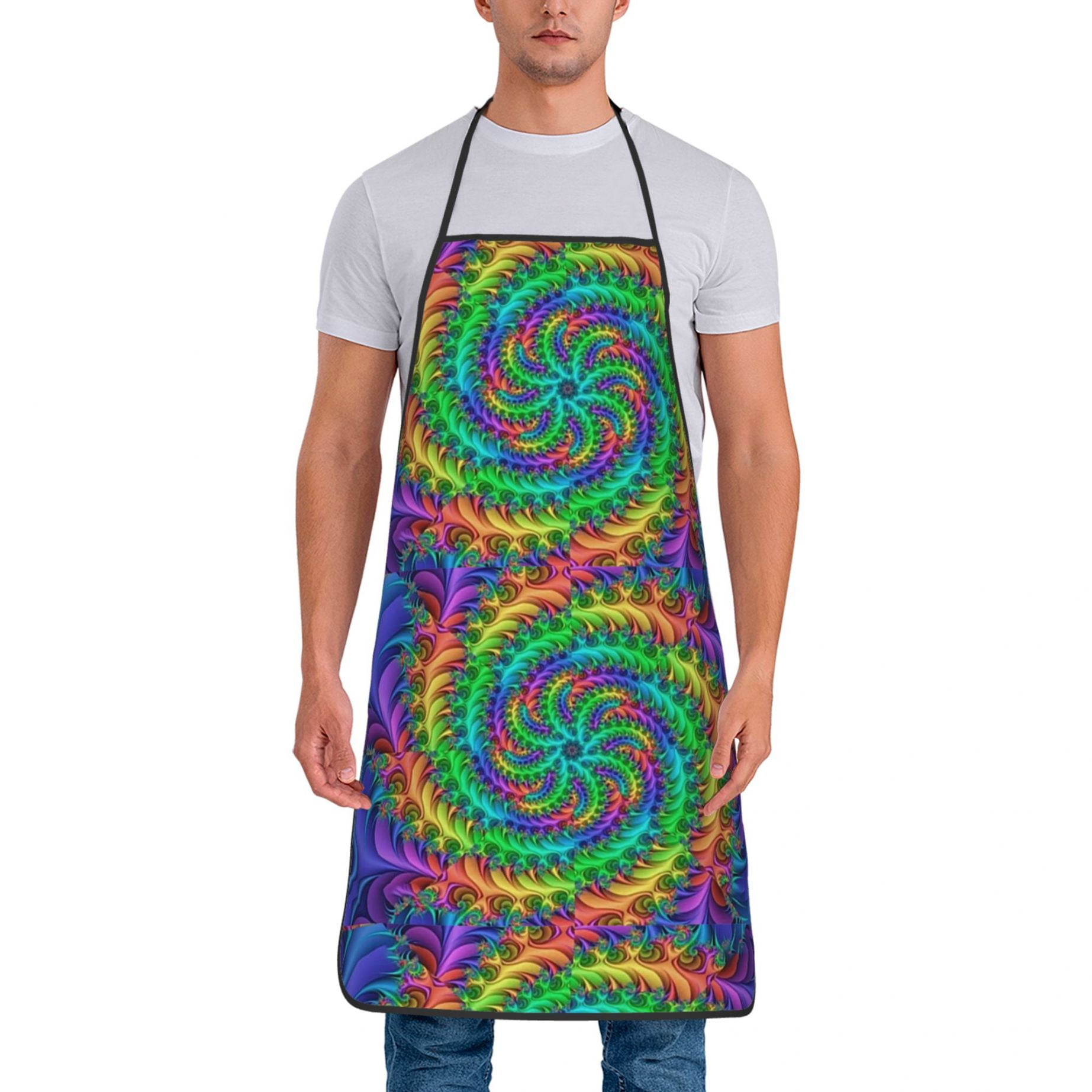 Colorful Rainbow Hippie Aprons for Women Men Waterproof Apron Kitchen ...